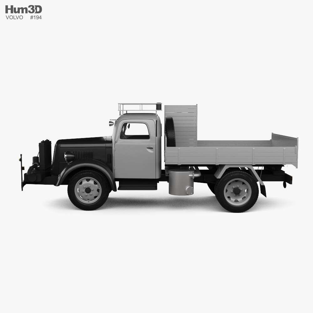 Volvo LV93 DT Flatbed Truck 1942 3D model - Download Truck on 3DModels.org