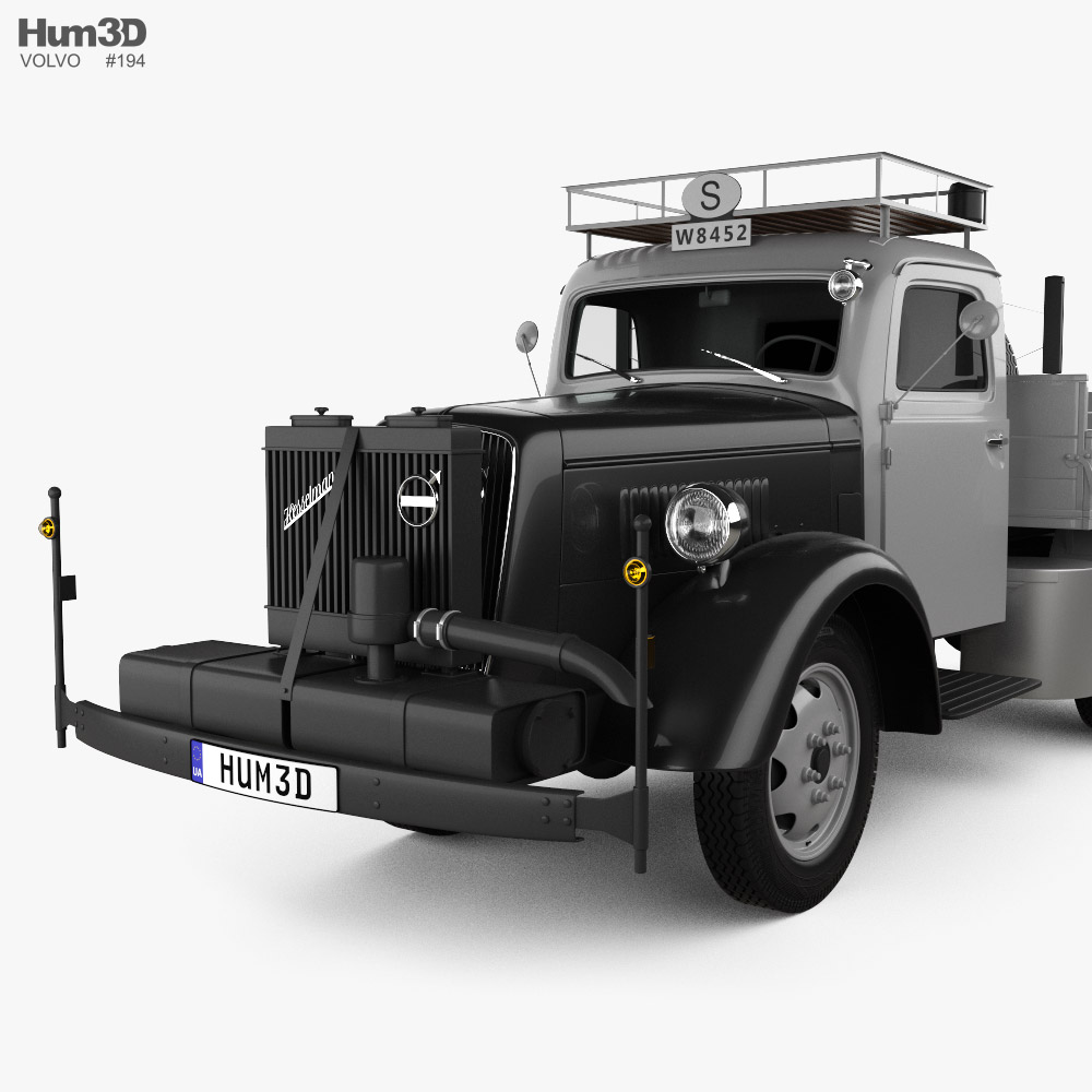 Volvo LV93 DT Flatbed Truck 1942 3D model - Download Truck on 3DModels.org