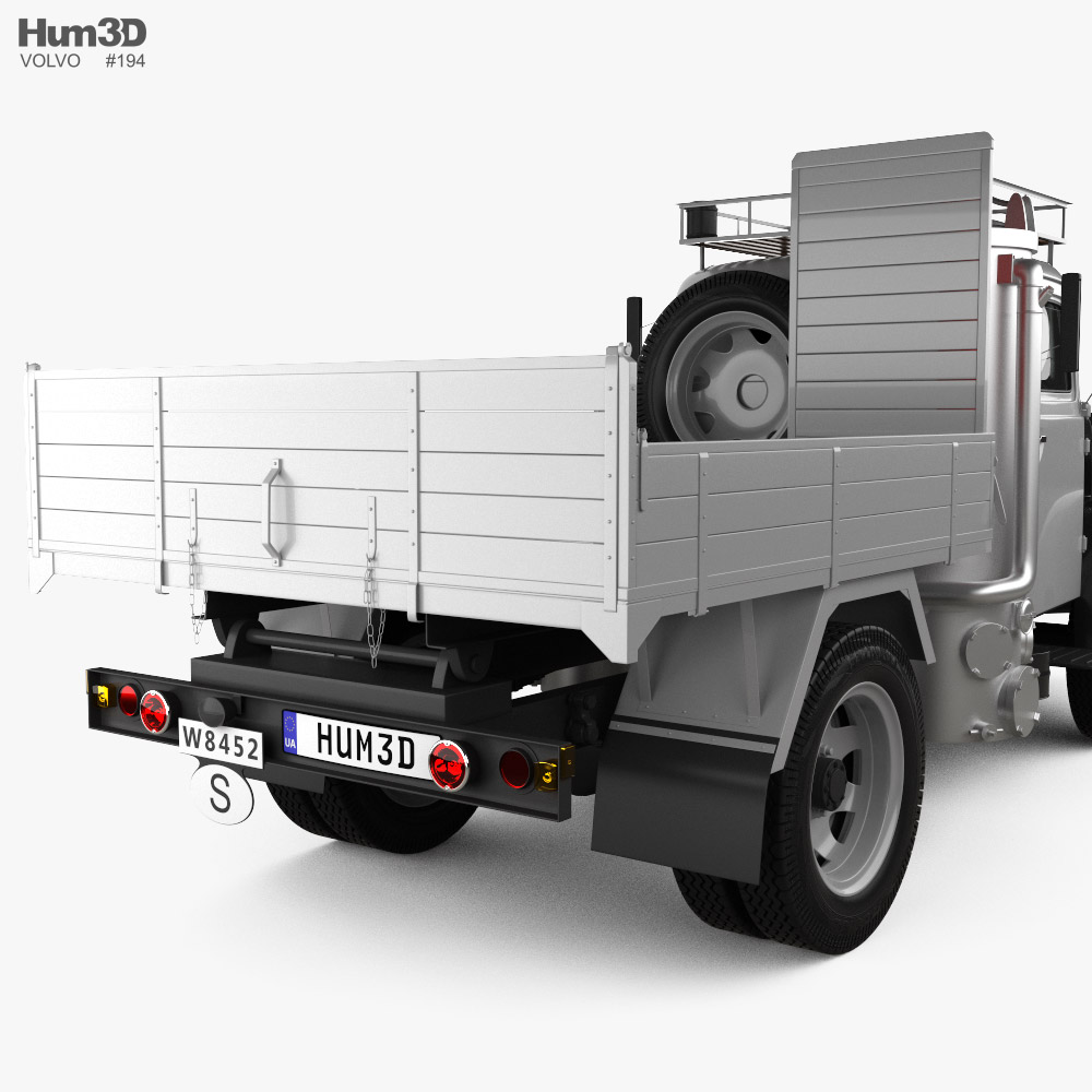 Volvo LV93 DT Flatbed Truck 1942 3D model - Download Truck on 3DModels.org