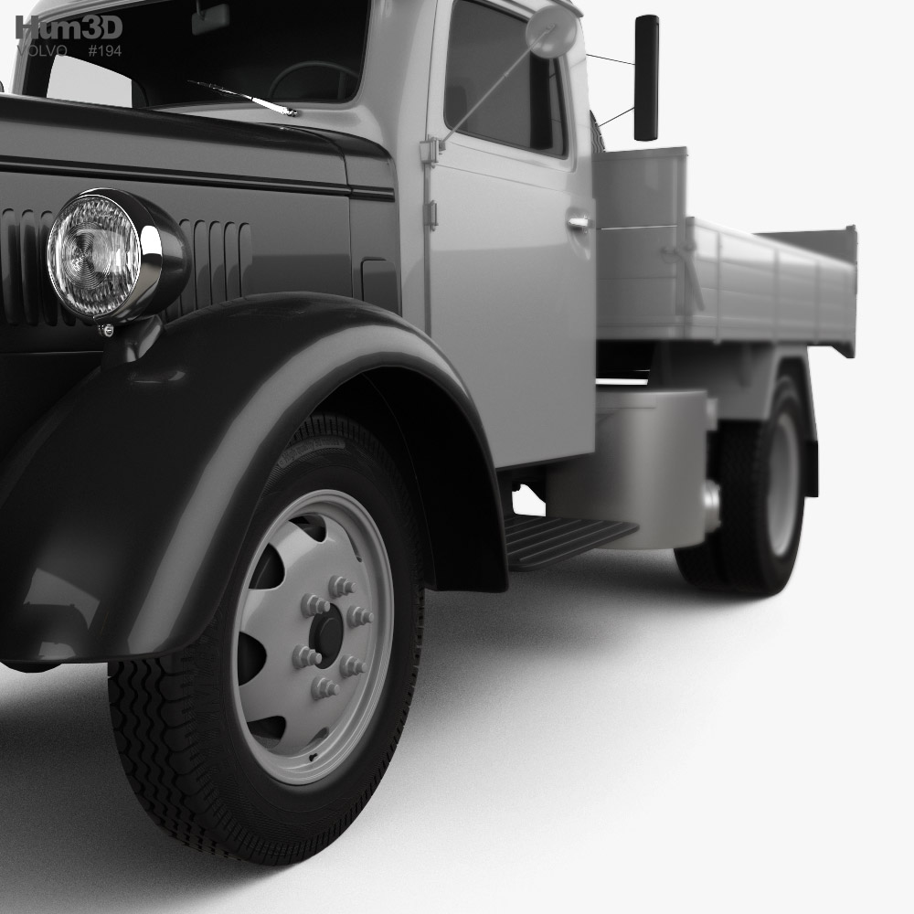 Volvo LV93 DT Flatbed Truck 1942 3D model - Download Truck on 3DModels.org