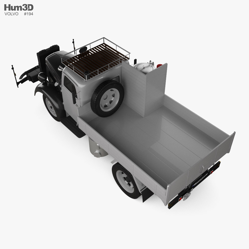 Volvo LV93 DT Flatbed Truck 1942 3D model - Download Truck on 3DModels.org