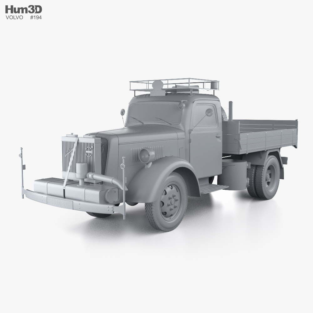 Volvo LV93 DT Flatbed Truck 1942 3D model - Download Truck on 3DModels.org