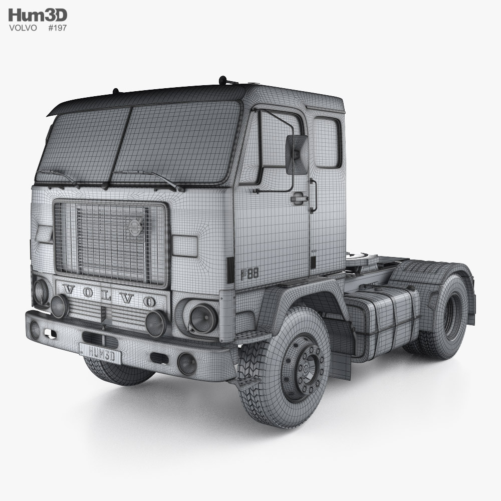 Volvo F88 Tractor Truck 1968 3D model - Download Truck on 3DModels.org