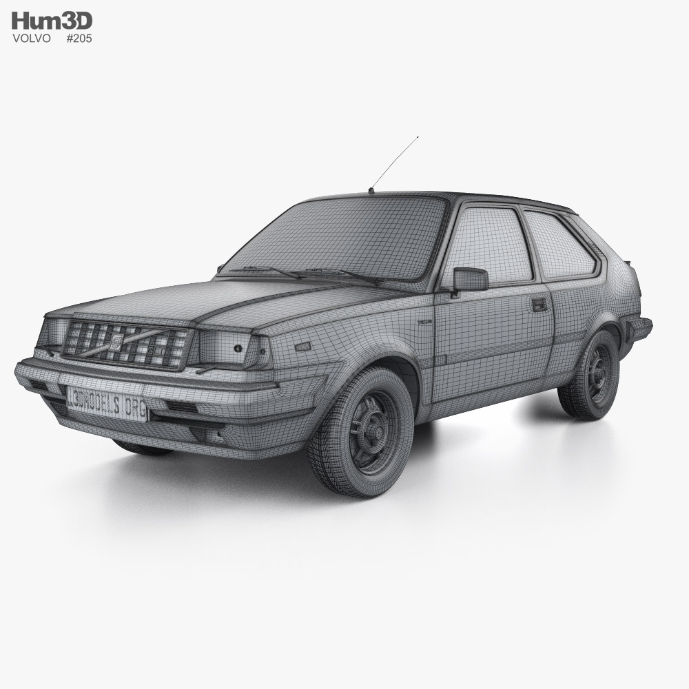 Volvo 360 3-door GLT 1988 3D model - Download Hatchback on 3DModels.org