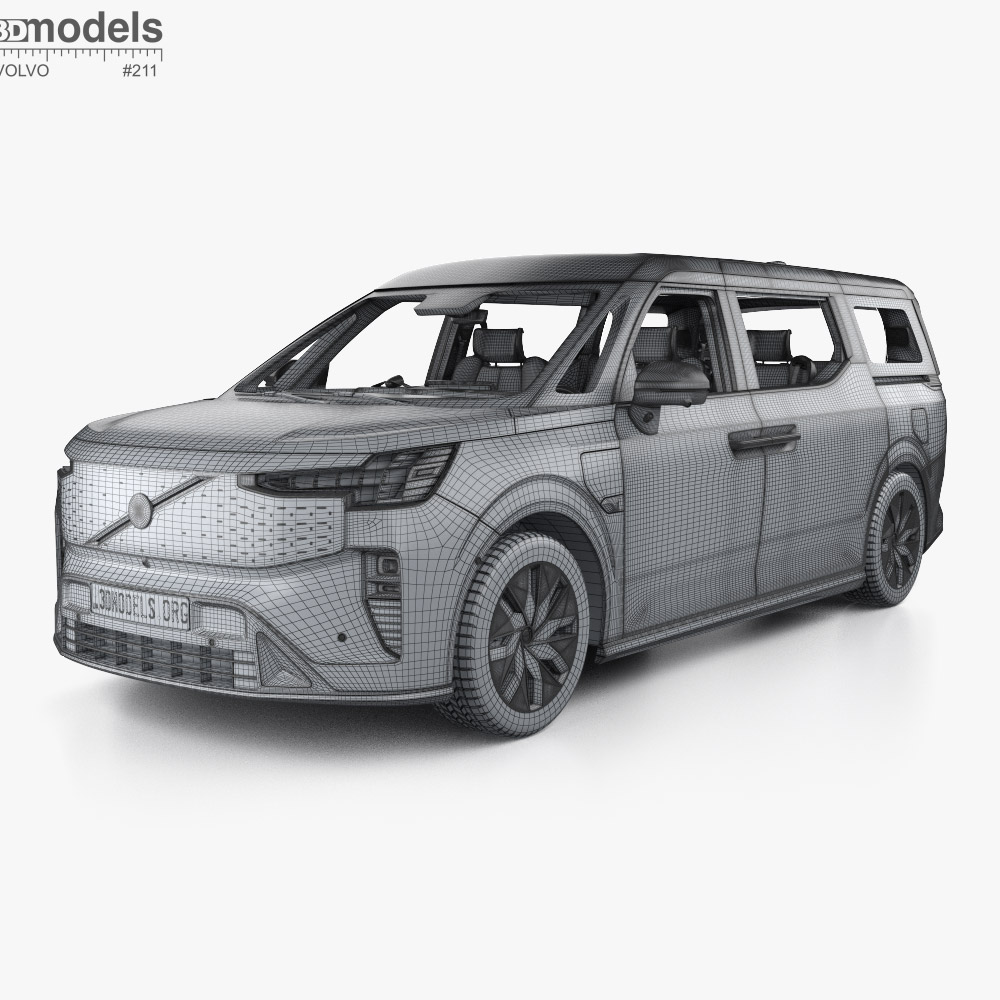 Volvo EM90 with HQ interior 2025 3D model - Download Van on 3DModels.org