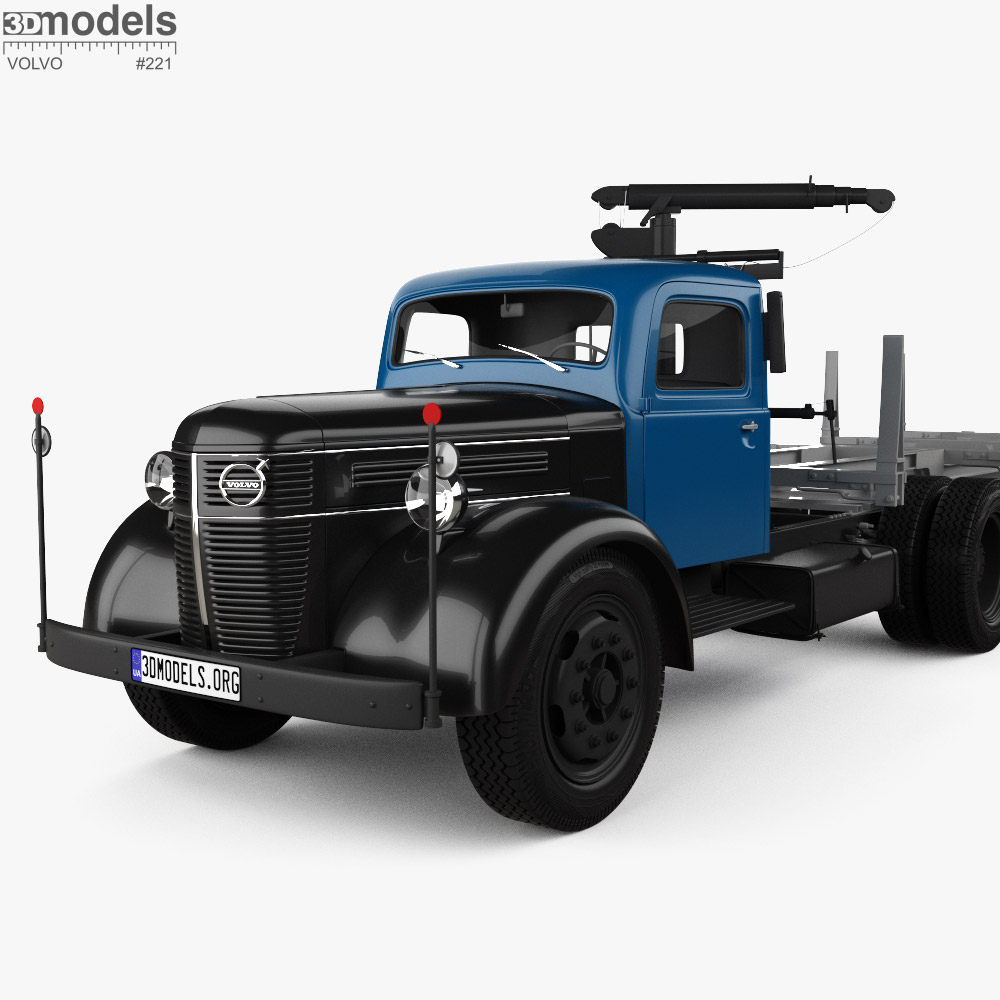 Volvo LV248 Timber Truck with Trailer 1953 3D model - Download Truck on ...