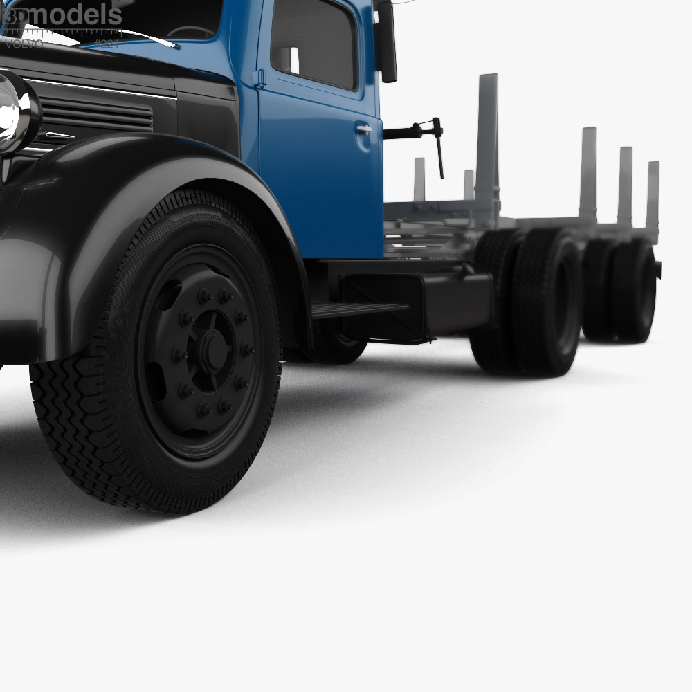 Volvo LV248 Timber Truck with Trailer 1953 3D model - Download Truck on ...