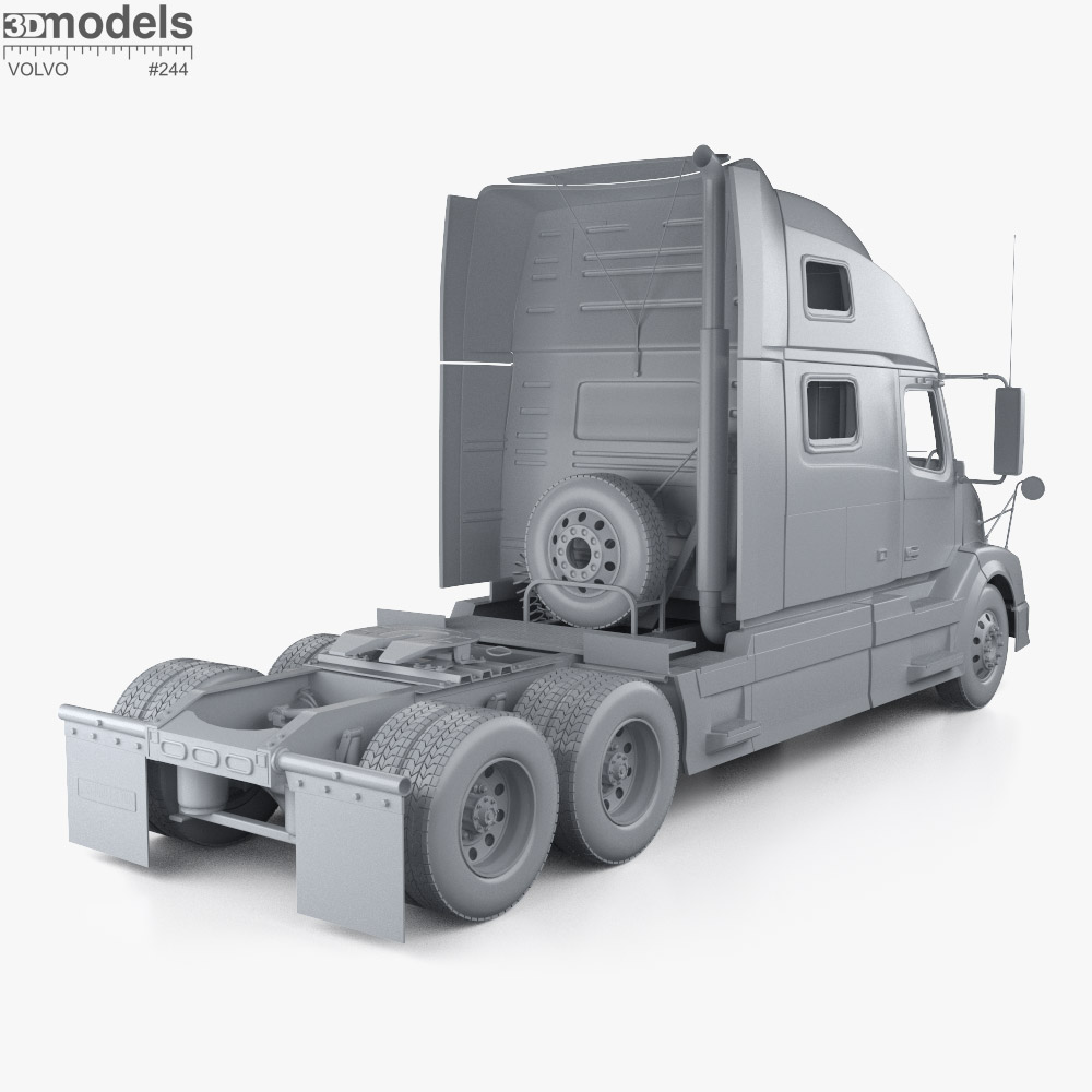 Volvo VNL Tractor Truck with HQ interior and engine 2002 3D model ...