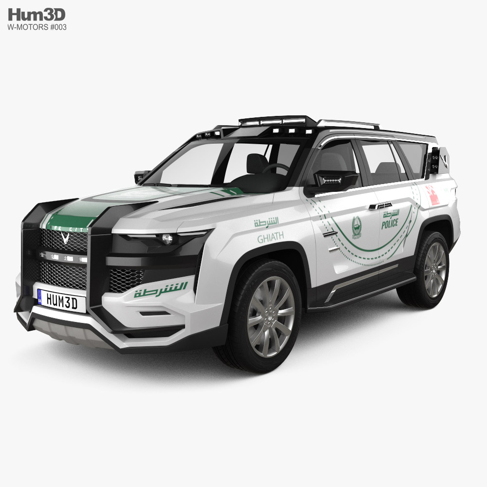 W Motors Ghiath Dubai Police 2024 3D model - Download Crossover SUV on ...