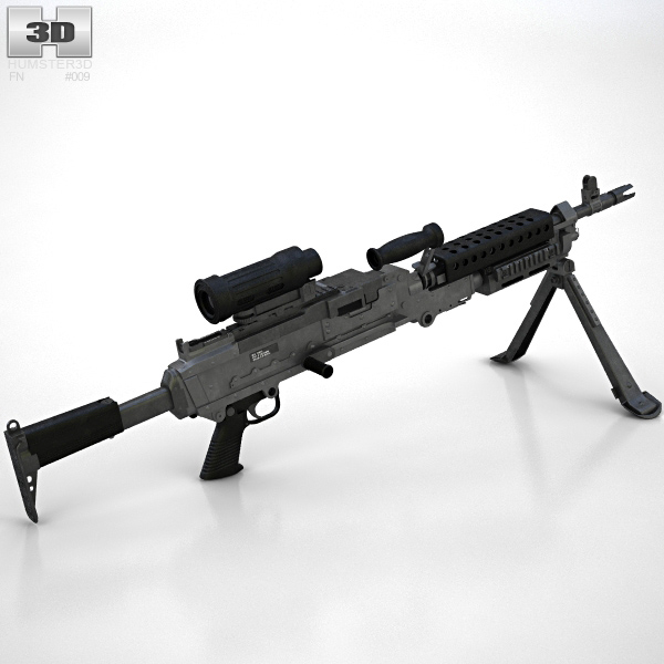FN M240L 3D model - Download Machine Gun on 3DModels.org
