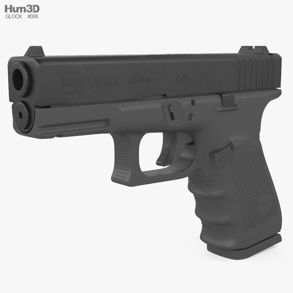 Glock 19 Gen4 3D model - Download Pistol on 3DModels.org