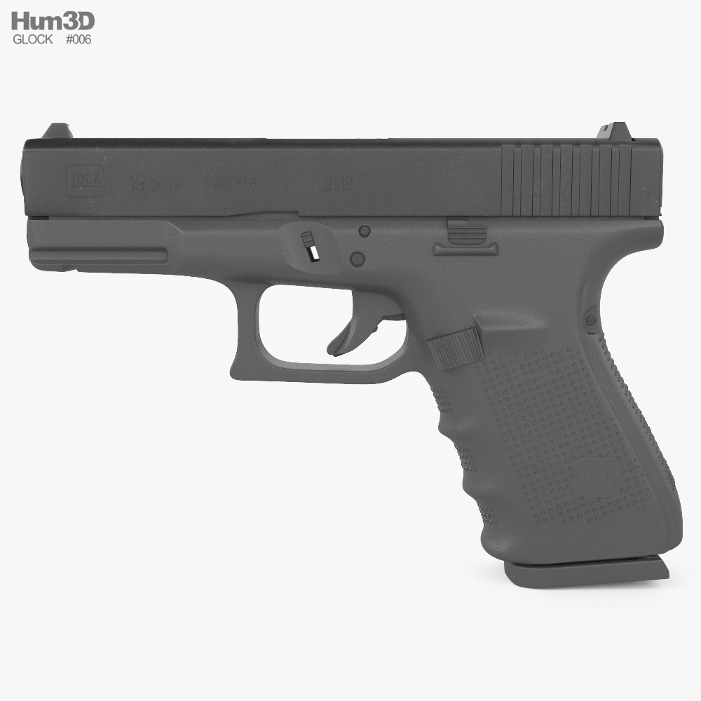 Glock 19 Gen4 3D model - Download Pistol on 3DModels.org