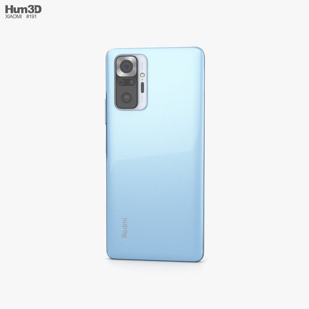 Xiaomi Redmi Note 10 Pro Glacier Blue 3D model - Download Phones on ...