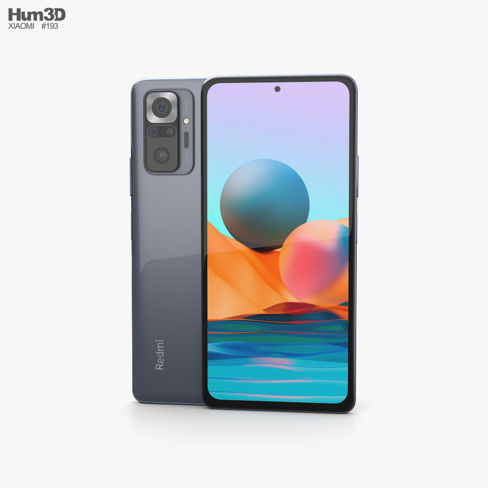 Xiaomi Redmi Note 10 Pro Onyx Gray 3D model - Download Phones on ...