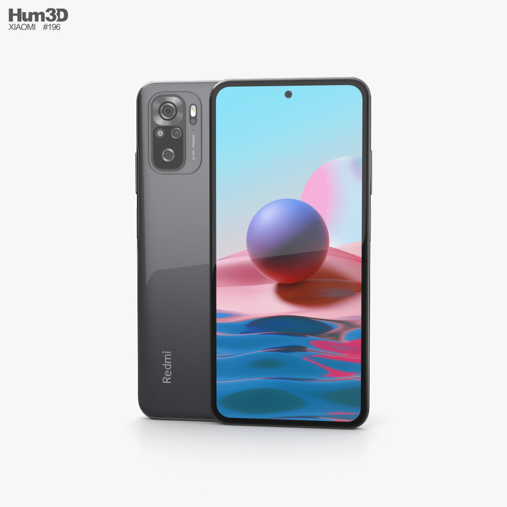 Xiaomi Redmi Note 10 Shadow Black 3D model - Download Phones on ...