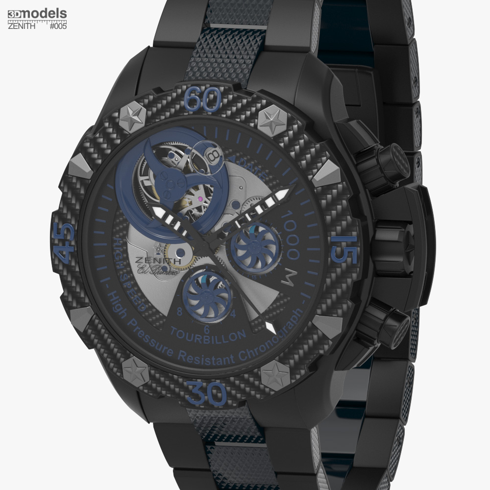 Zenith Defy Xtreme Tourbillon Sea Mens 3D model - Download Watches on ...