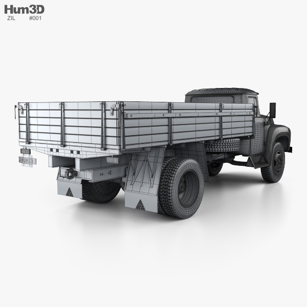 ZIL 130 Flatbed Truck 1964 3D model - Download Truck on 3DModels.org