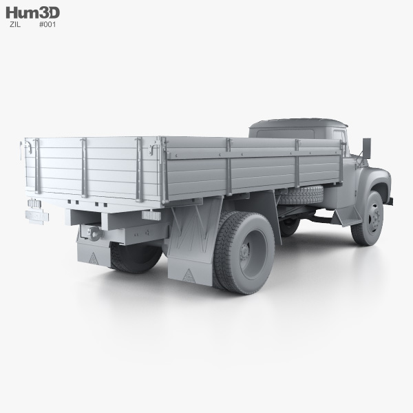 ZIL 130 Flatbed Truck 1964 3D model - Download Truck on 3DModels.org