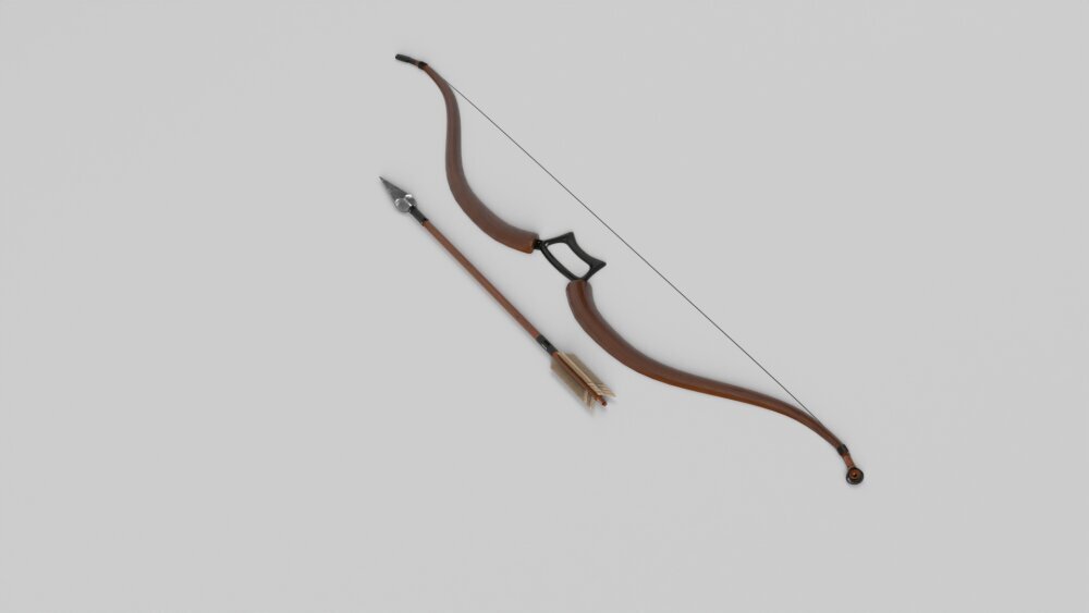 Bow and Arrow 3D model - Download Bladed Weapon on 3DModels.org