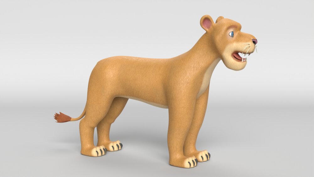 Cartoon Lion Female 3D model - Download Cartoon characters on 3DModels.org