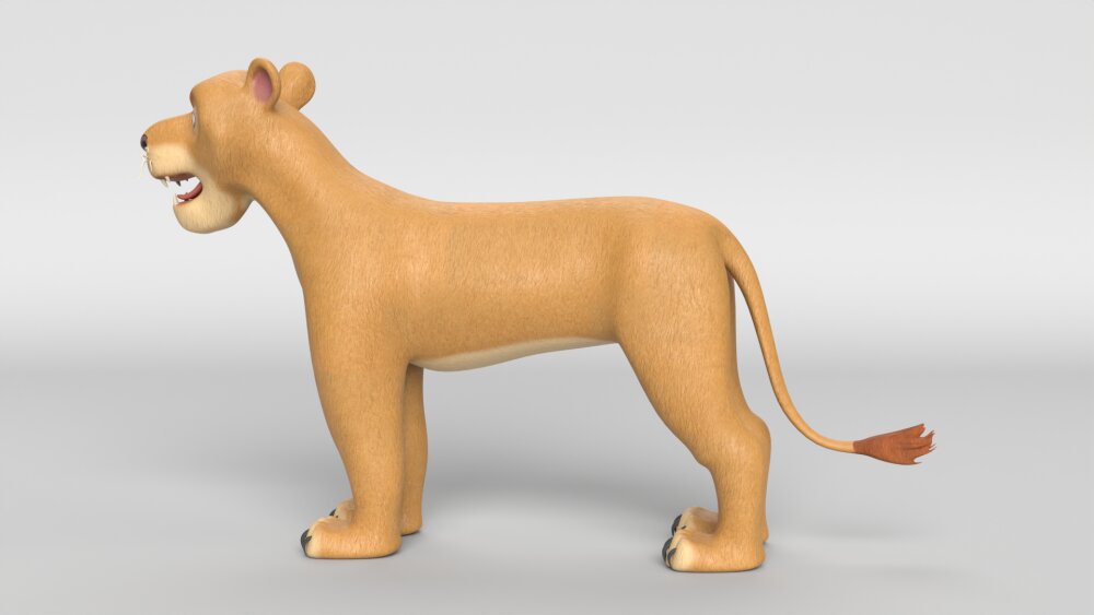 Cartoon Lion Female 3D model - Download Cartoon characters on 3DModels.org