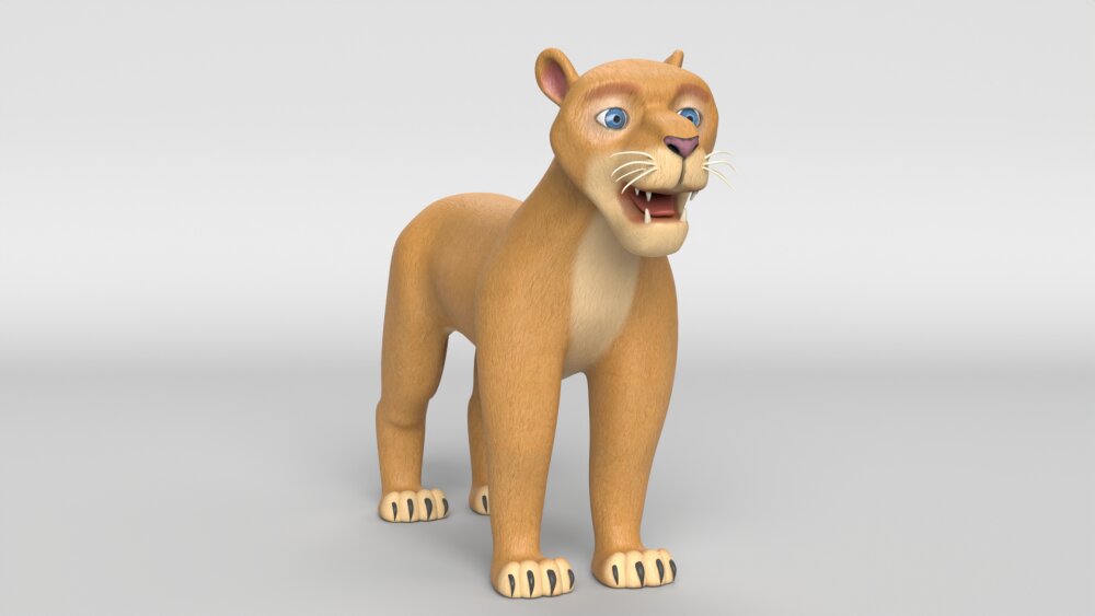 Cartoon Lion Female 3D model - Download Cartoon characters on 3DModels.org