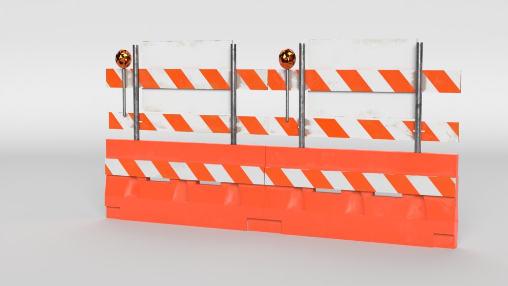 Road Block 3D model - Download Street elements on 3DModels.org
