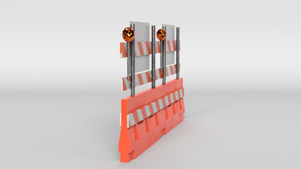 Road Block 3D model - Download Street elements on 3DModels.org