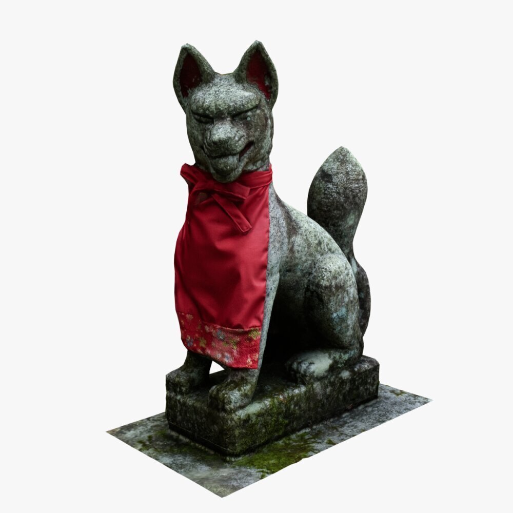 Japanese Fox Stone Statue 3D model - Download Sculptures on 3DModels.org