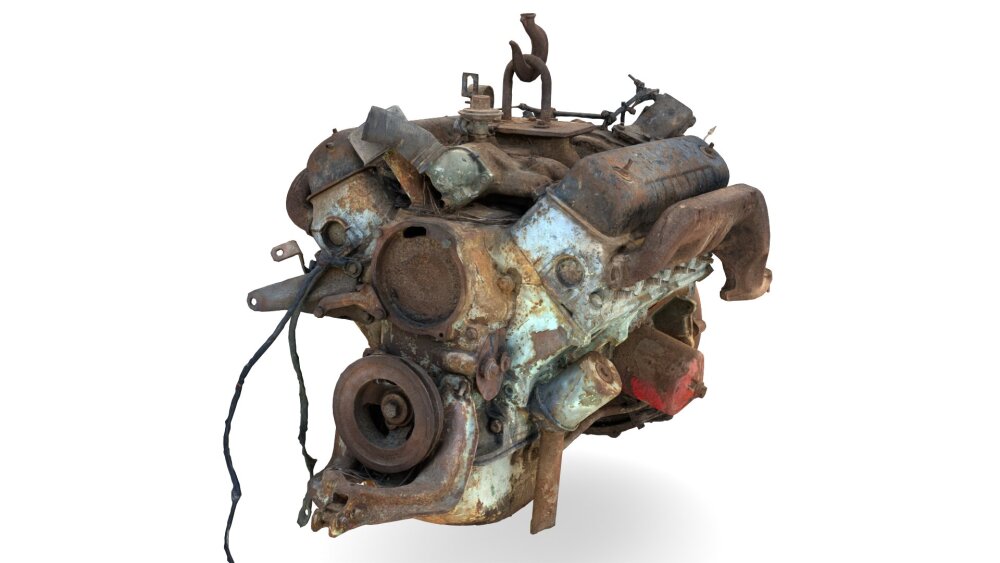 Old Rusty Y-block V8 Engine 3D model - Download Engine on 3DModels.org