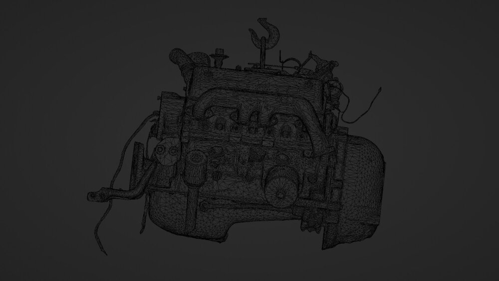 Old Rusty Y-block V8 Engine 3D model - Download Engine on 3DModels.org