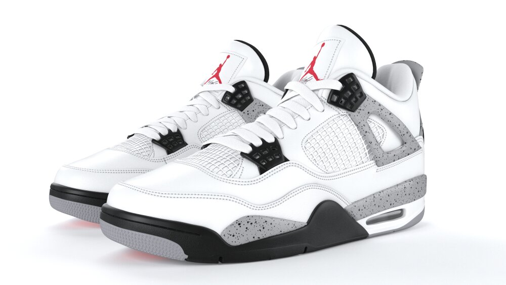 Air Jordan 4 Retro Cement Pbr 3D model - Download Shoes on 3DModels.org