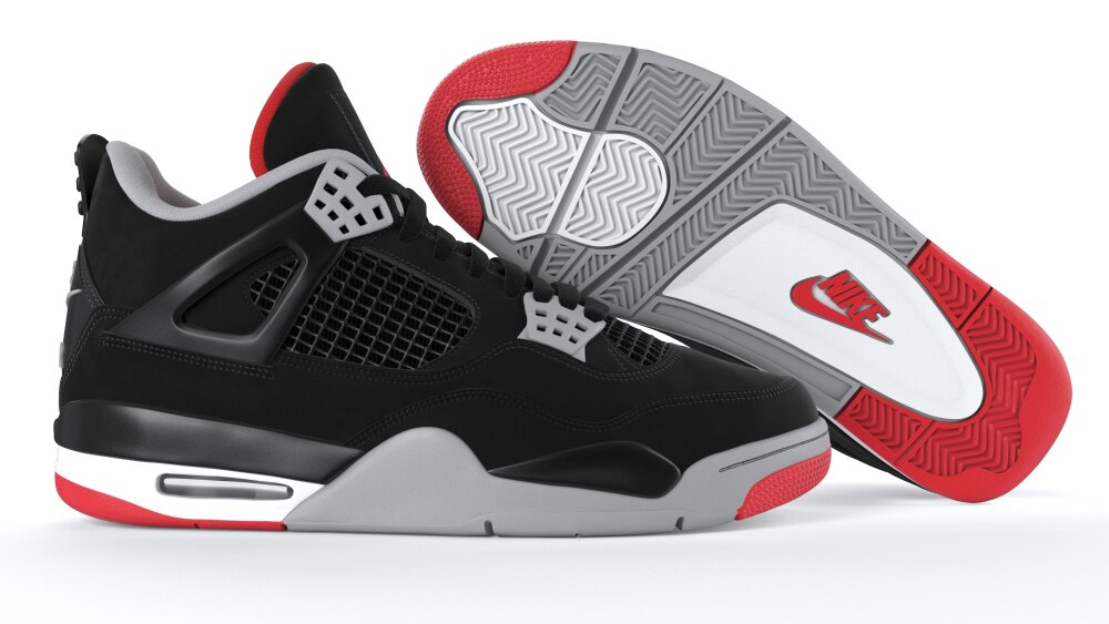 Jordan 4 Retro Bred Pbr 3D model - Download Shoes on 3DModels.org
