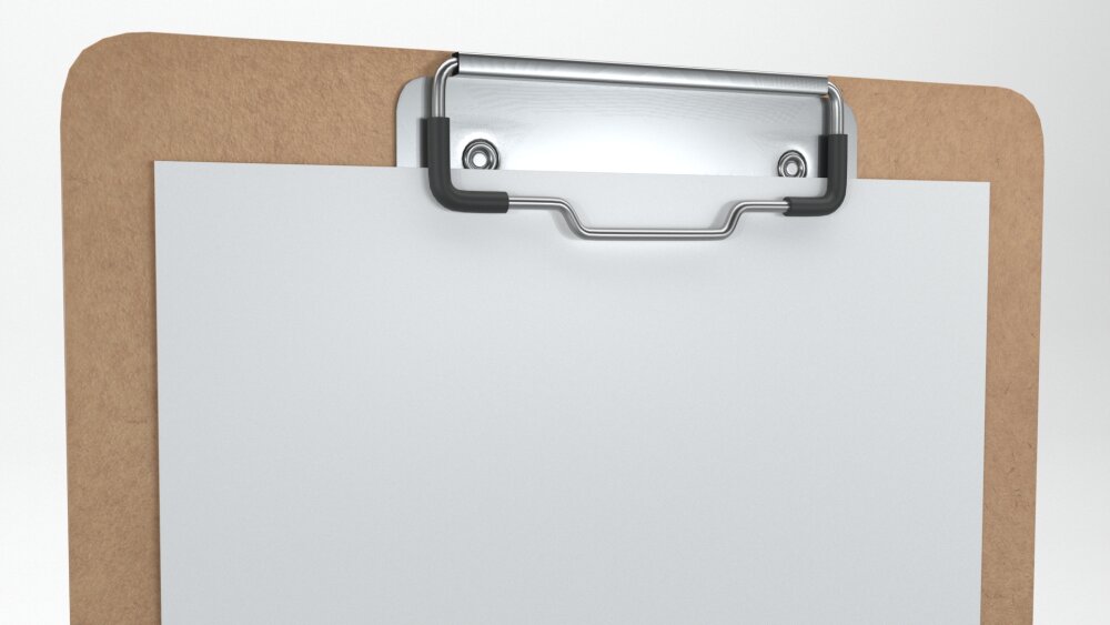 Clipboard with Metal Clip on Wood Panel Modelo 3D - Baixar Artigos de ...