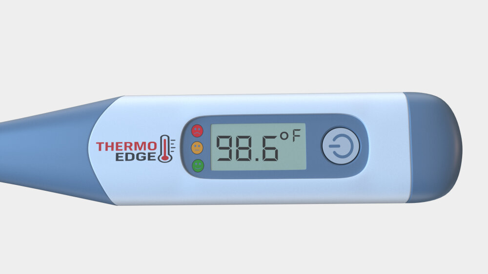 Digital Thermometer Blue and White 3D model - Download Medical ...