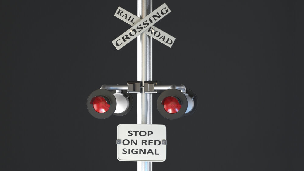 Railroad Crossing Signal 3D model - Download Street elements on ...