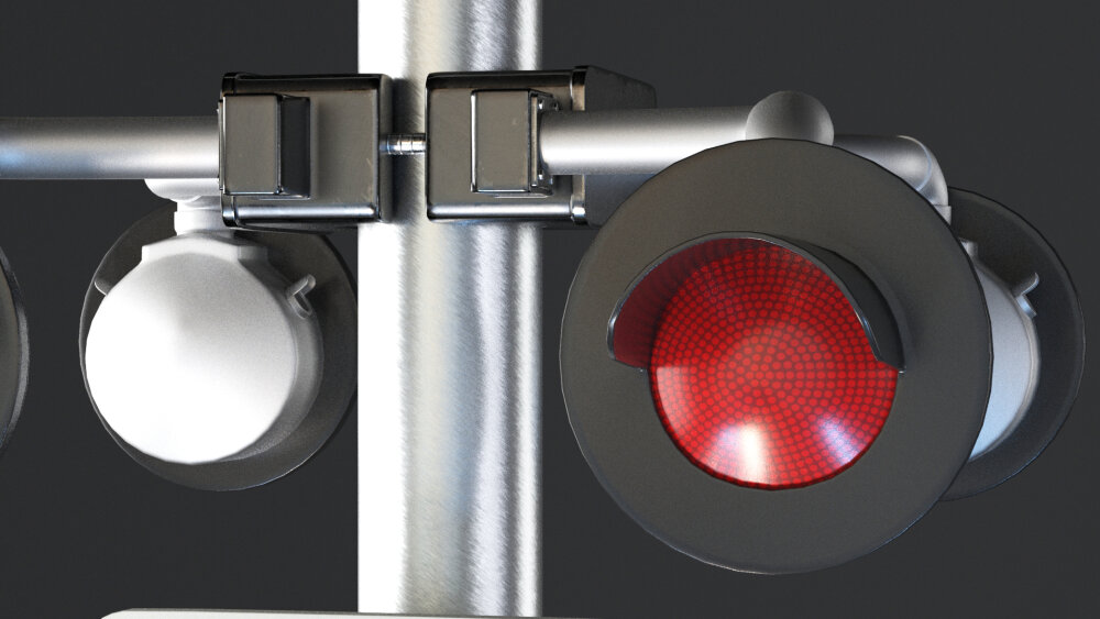 Railroad Crossing Signal 3D model - Download Street elements on ...