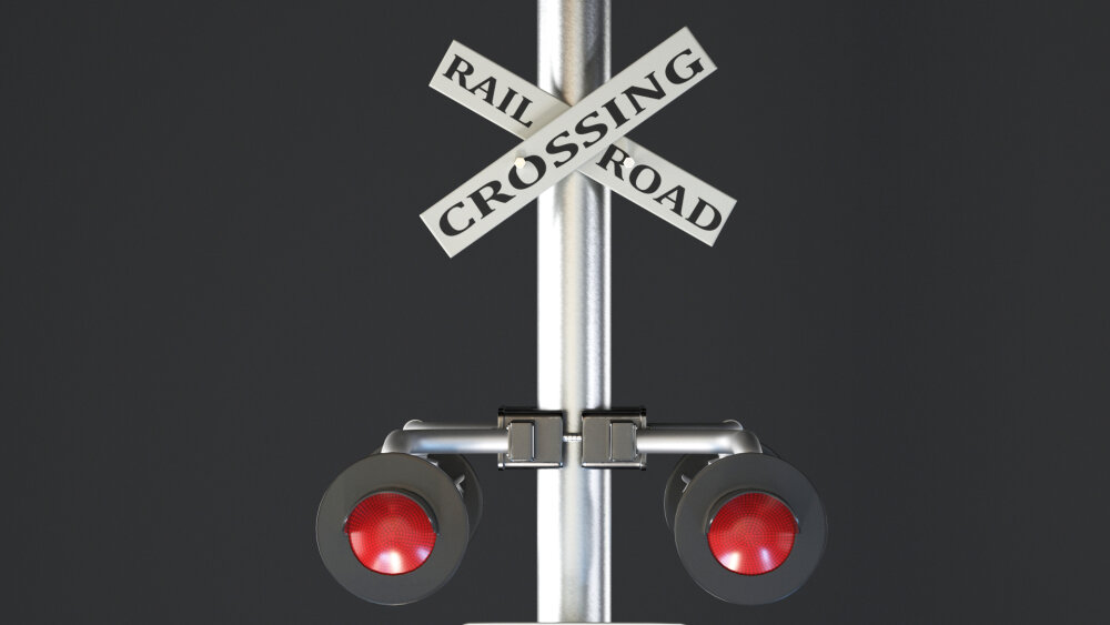 Railroad Crossing Signal 3D model - Download Street elements on ...