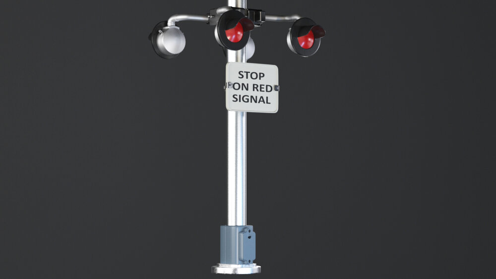 Railroad Crossing Signal 3D model - Download Street elements on ...