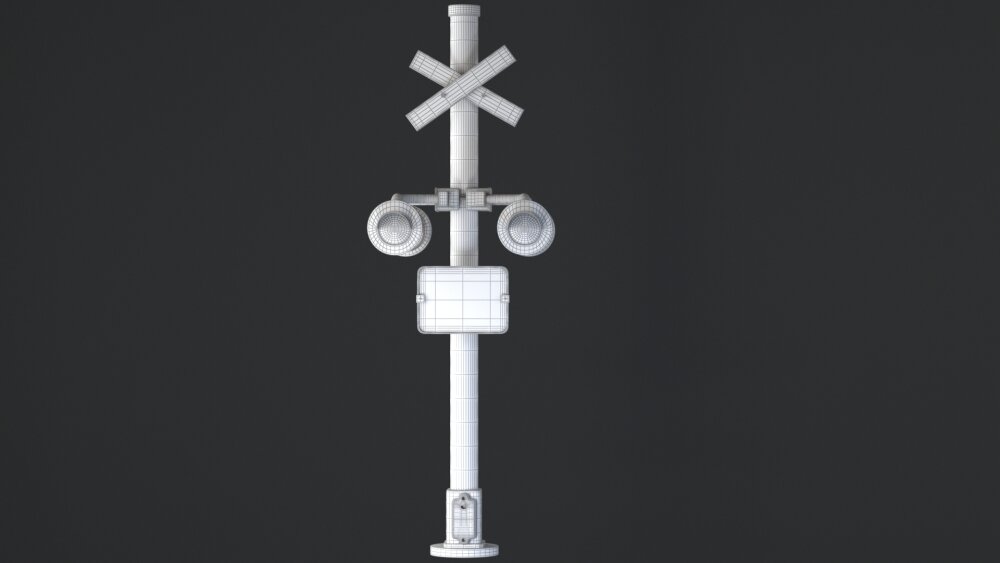 Railroad Crossing Signal 3D model - Download Street elements on ...