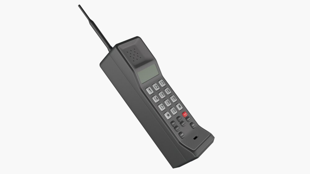 Retro Brick Cell Phone 3D model - Download Phones on 3DModels.org