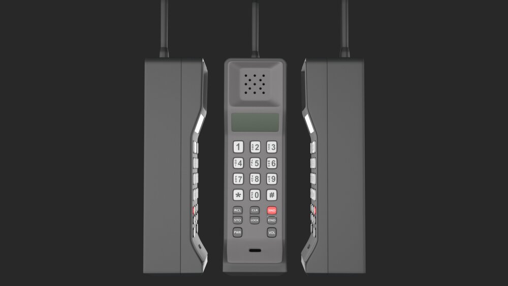 Retro Brick Cell Phone 3D model - Download Phones on 3DModels.org