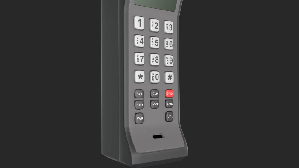 Retro Brick Cell Phone 3D model - Download Phones on 3DModels.org