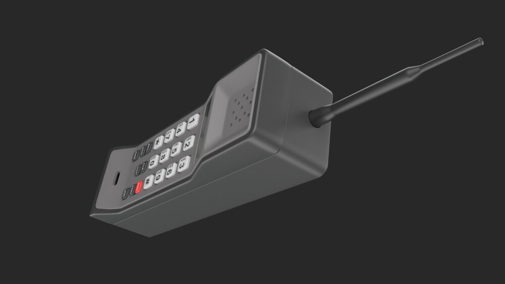 Retro Brick Cell Phone 3D model - Download Phones on 3DModels.org