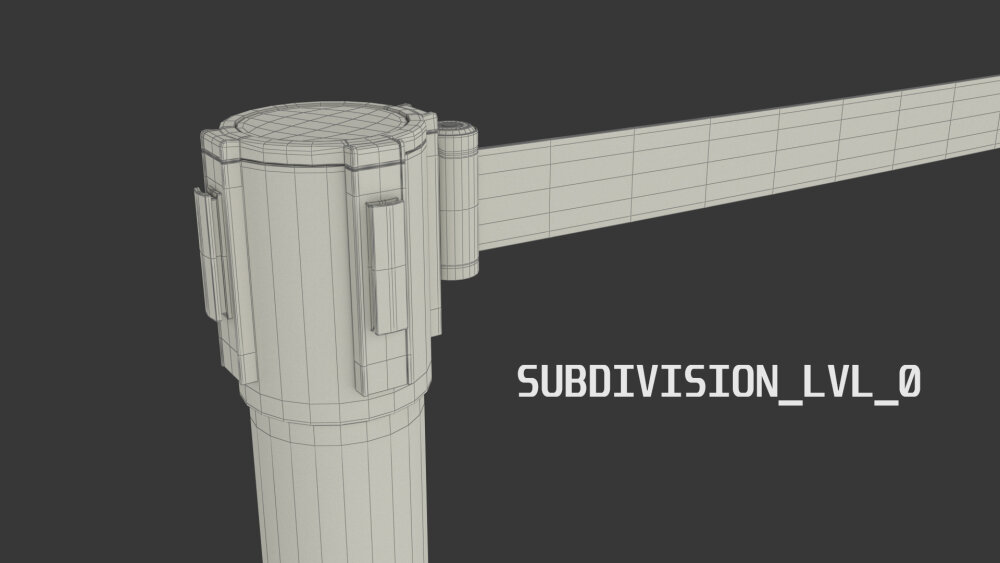 Stanchion with Blue Retractable Belt 3D model - Download Street ...