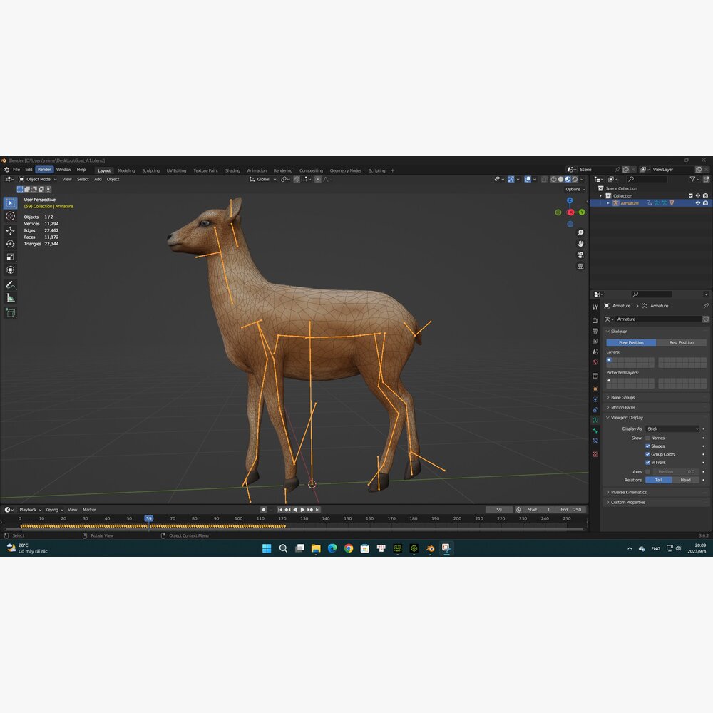 Goat A1 3D model - Download Mammals on 3DModels.org