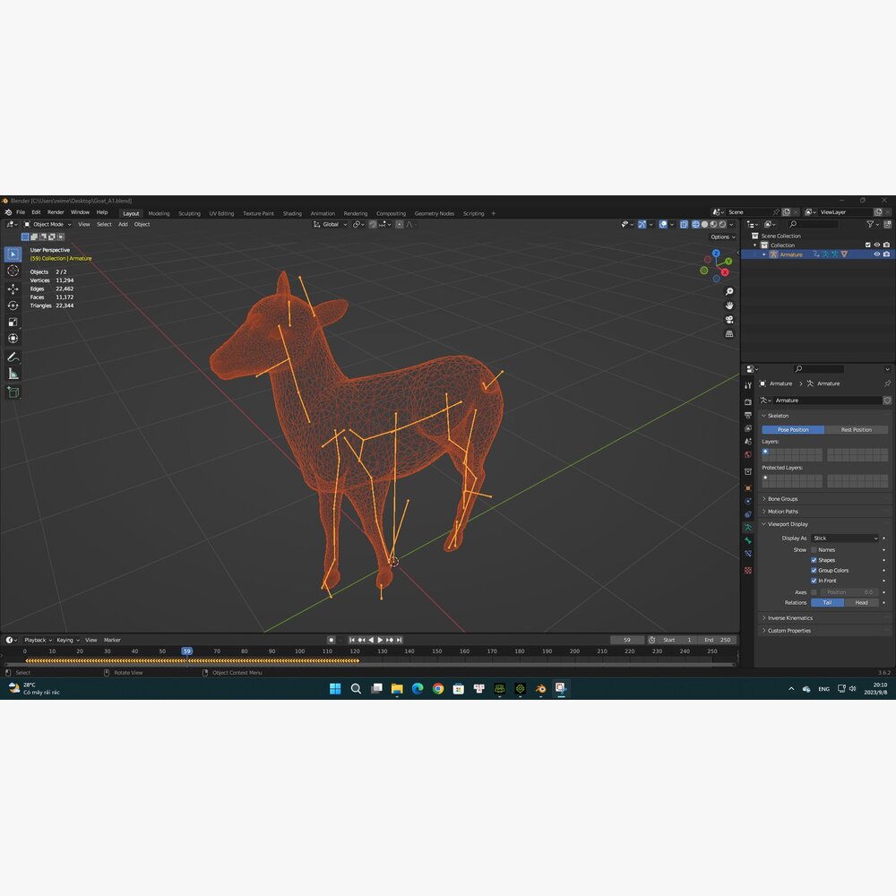 Goat A1 3D model - Download Mammals on 3DModels.org