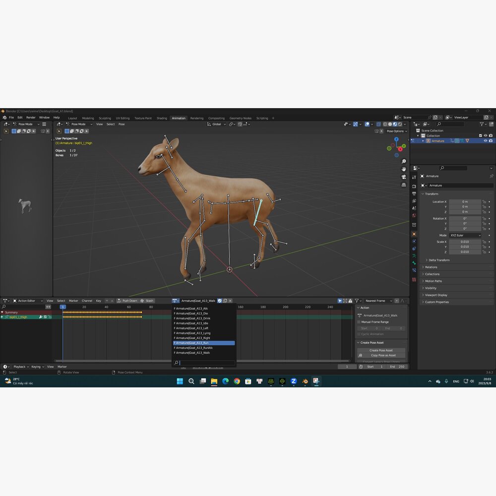 Goat A1 3D model - Download Mammals on 3DModels.org