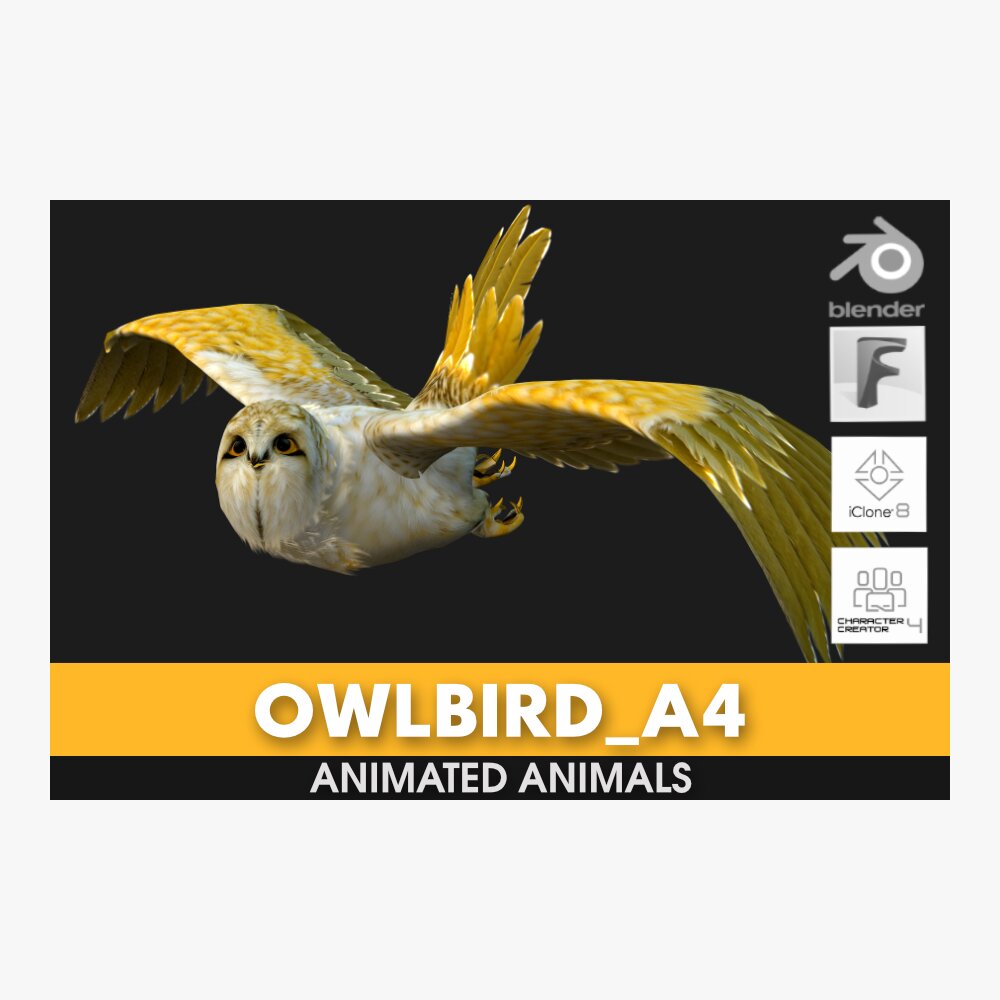 Owl Bird A4 3D model - Download Birds on 3DModels.org