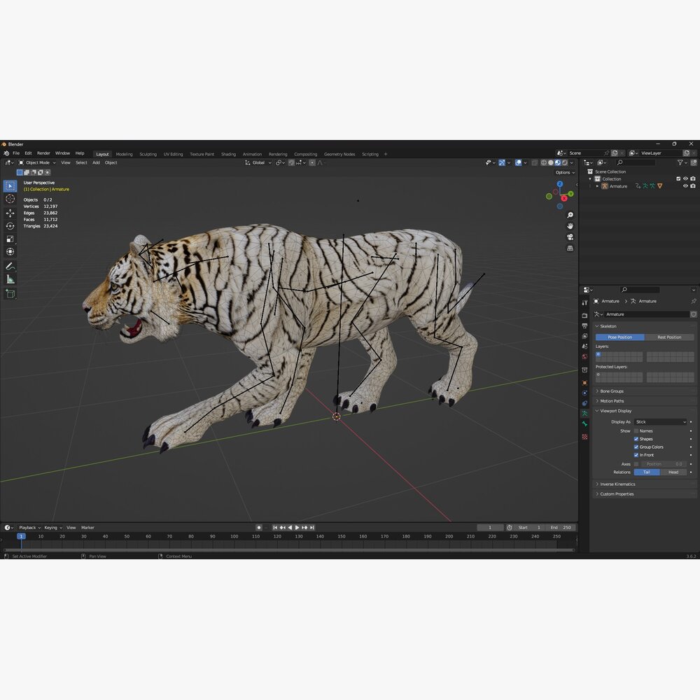 Tiger A1 3D model - Download Mammals on 3DModels.org
